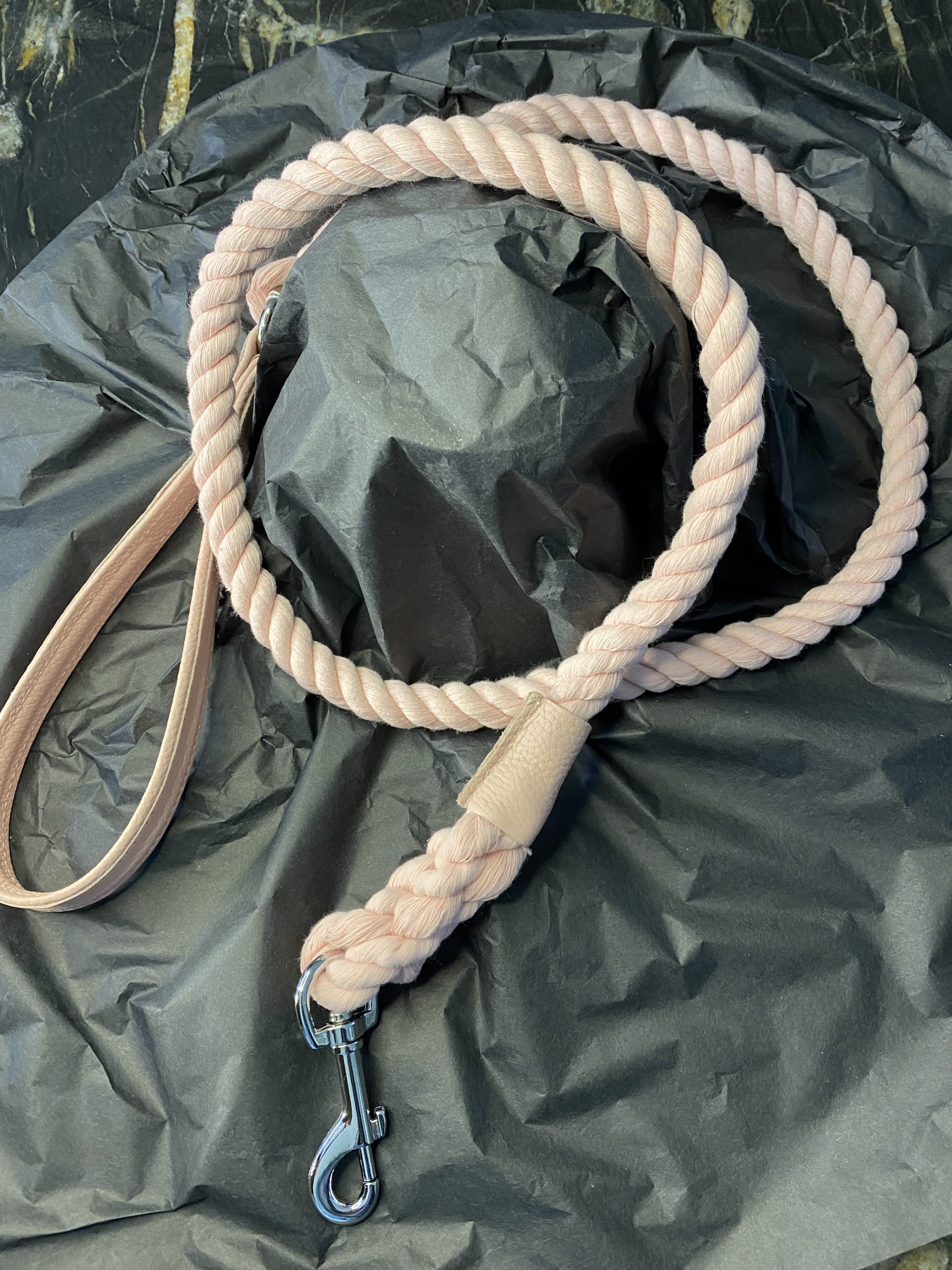 Laisse Rope - Plage corde rose poudrée - Les Toutous Flingueurs